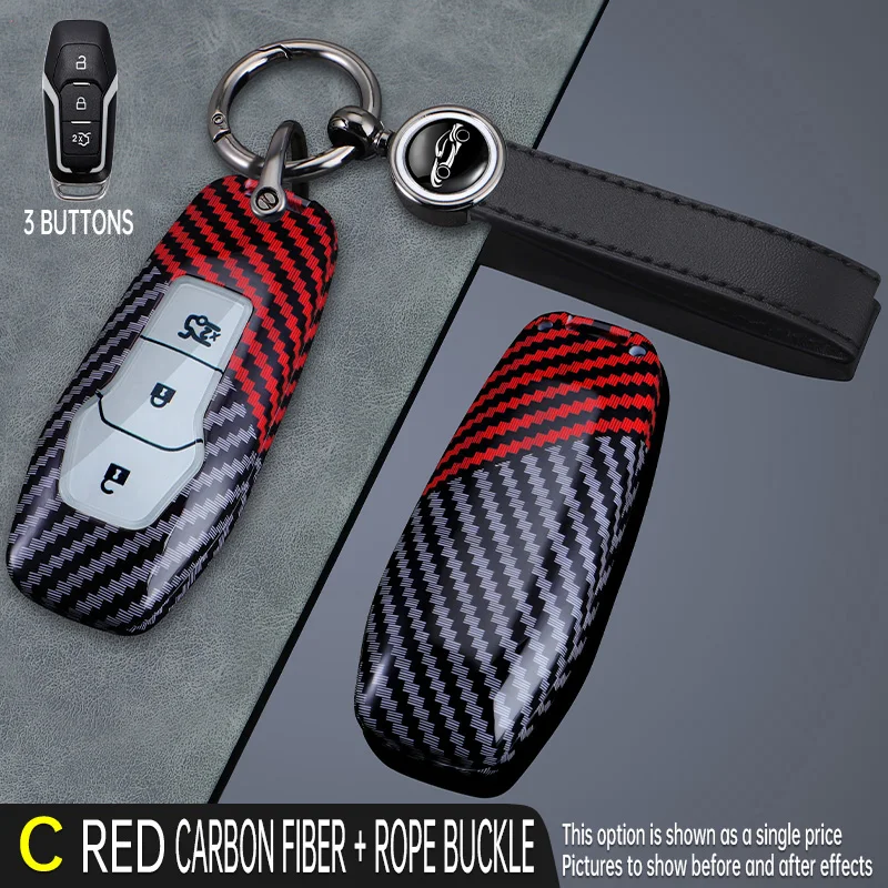 Carbon Fiber Car Key Cover Fob Case Shell for Ford Fusion F-150 ...