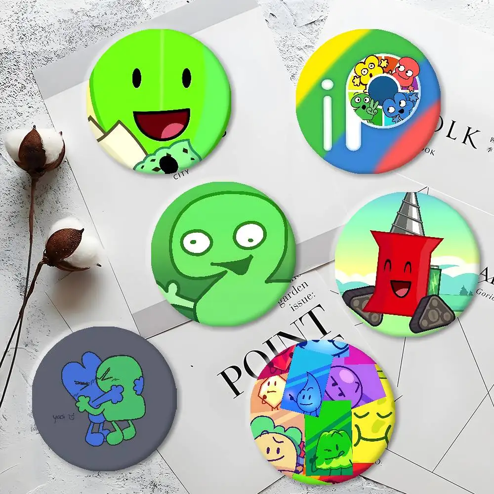 Anime BFDI Icons Round Badges Accessories Creative Tinplate Pins Funny ...