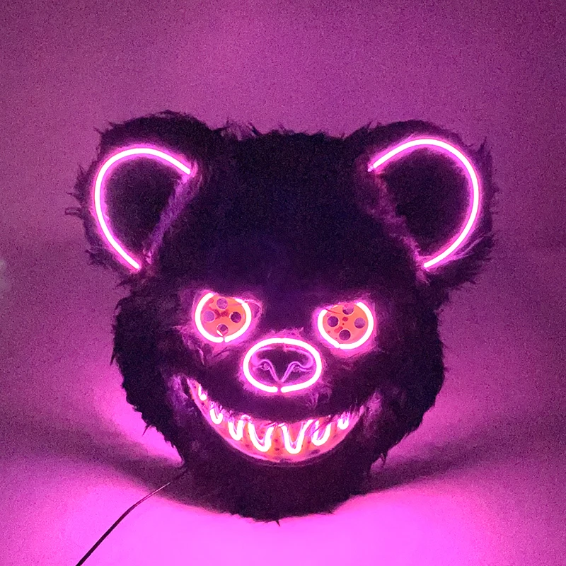 Hot-Sales-LED-Bloody-Bear-Mask-Luminous-Neon-Face-Mask-For-Halloween ...