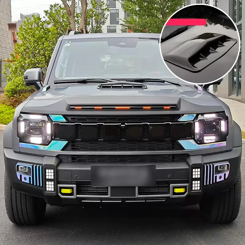 Car decoration, fake air vent on the hood, universal, personalized ...