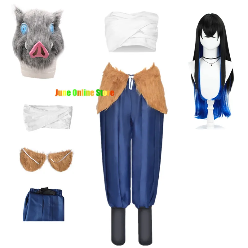 Disfraz de Anime Hashibira Inosuke, uniforme de Inosuke, peluca ...