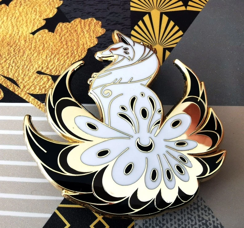 Kitsune fantasy Metal Enamel Pin Gothic Style