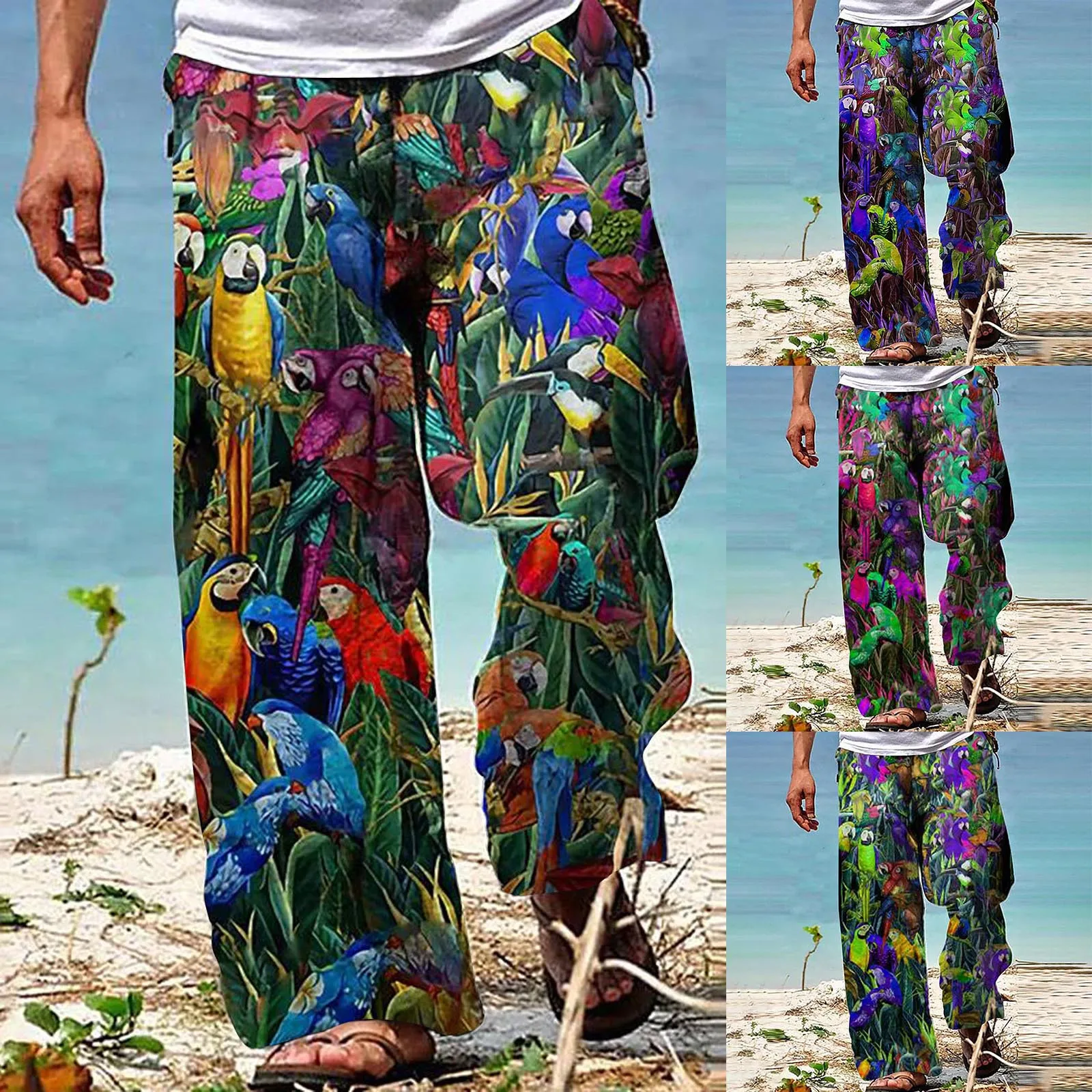 Mens-Printed-Pocket-Lace-Up-Pants-Large-Size-Pants-Glitter-Foam-Star ...