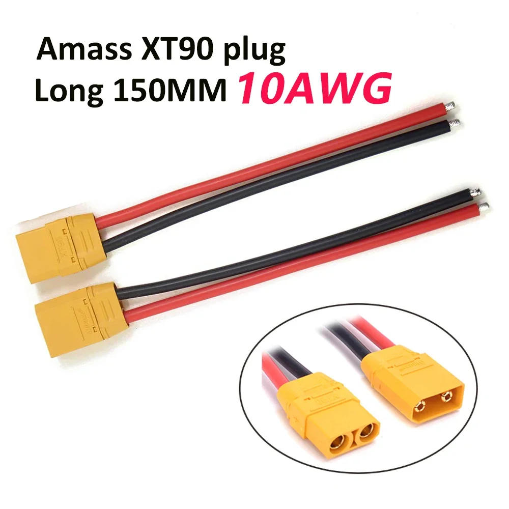 AMASS-XT90-Male-Female-Connector-Plug-Pigtails-with-150mm-10AWG-Silicone-Wire-RC-Battery-Cable ...