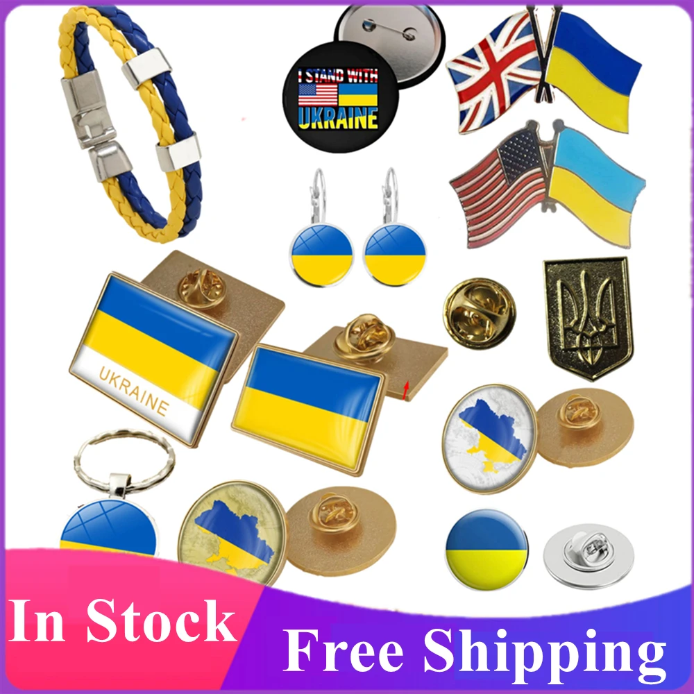 Brooch Flag Ukraine Pins Badge Ua Ukr Breast Pin Velcro Nylon Magic ...