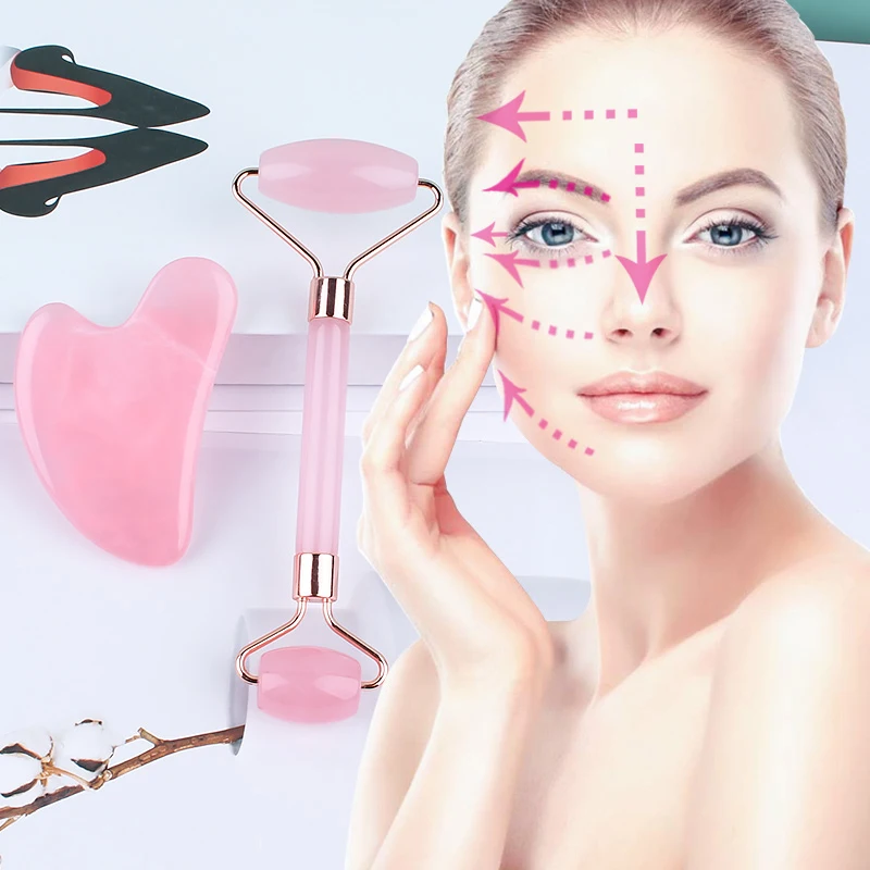 GuaSha Set Facial Roller Board Massager Tool Scrapy Board Slimming ...