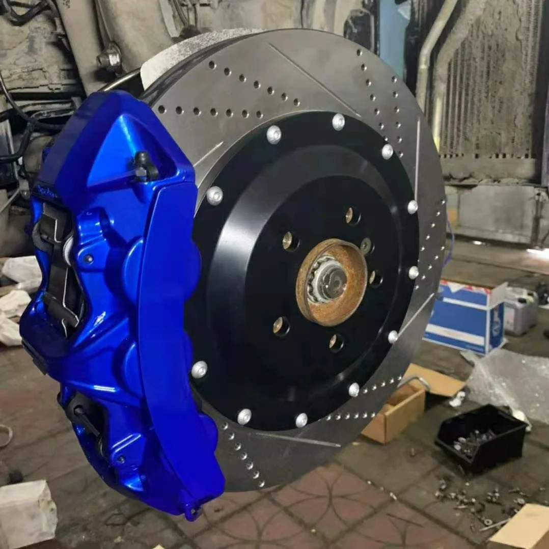 Rotor perforado y ranurado azul de alta calidad, rueda trasera de 19 ...