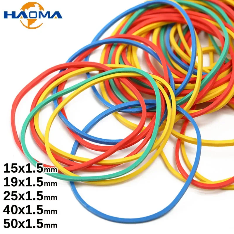 100/200/500Pcs/Bag Colorful Elastic Rubber Bands School Office Home ...