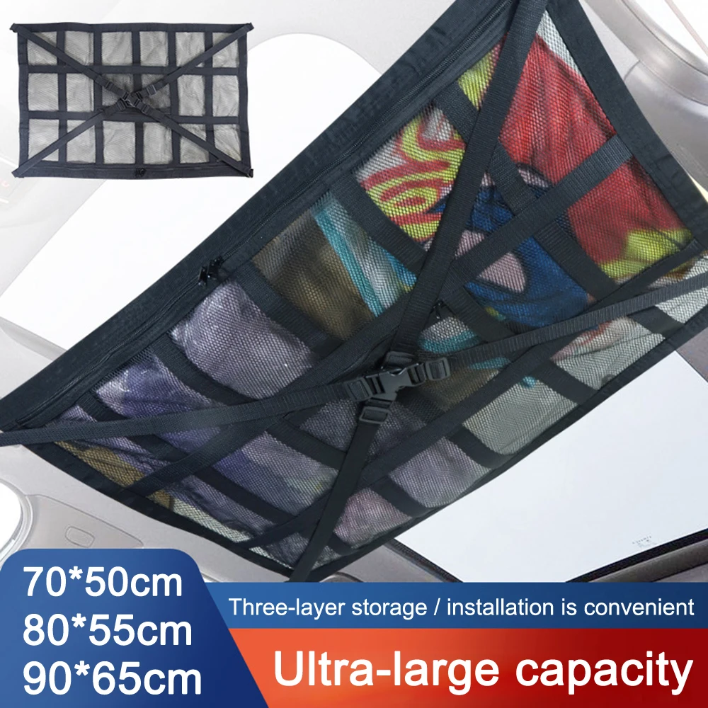 NEW-Car-Ceiling-Cargo-Net-Strong-Load-Bearing-Mesh-Car-Roof-Storage-Net ...