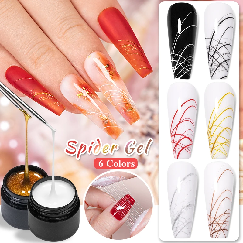 Spider Wire Gel Nail Polish Flower Painting Liner Nail Art Gel Varnish ...