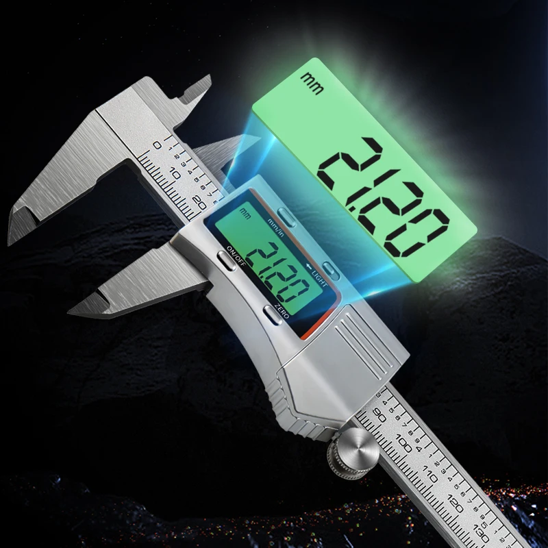 150mm-Backlit-Digital-Caliper-Stainless-Steel-Metal-Calipers-6inch-LCD ...