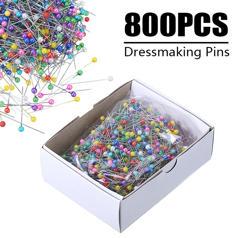 800pcs Round Dressmaking Pins Mix-color Pearl Round Head Florists ...