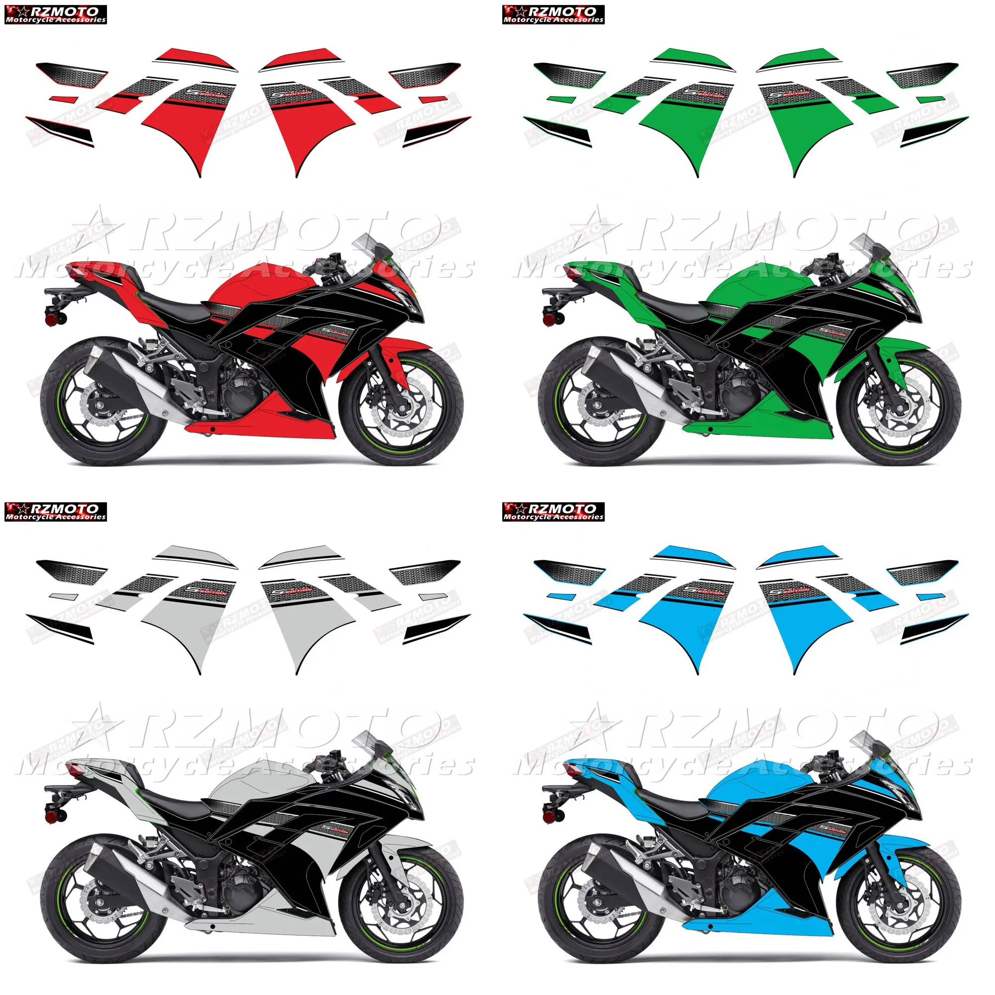 Pegatina para motocicleta, decoración de carrocería de carreras, tanque ...