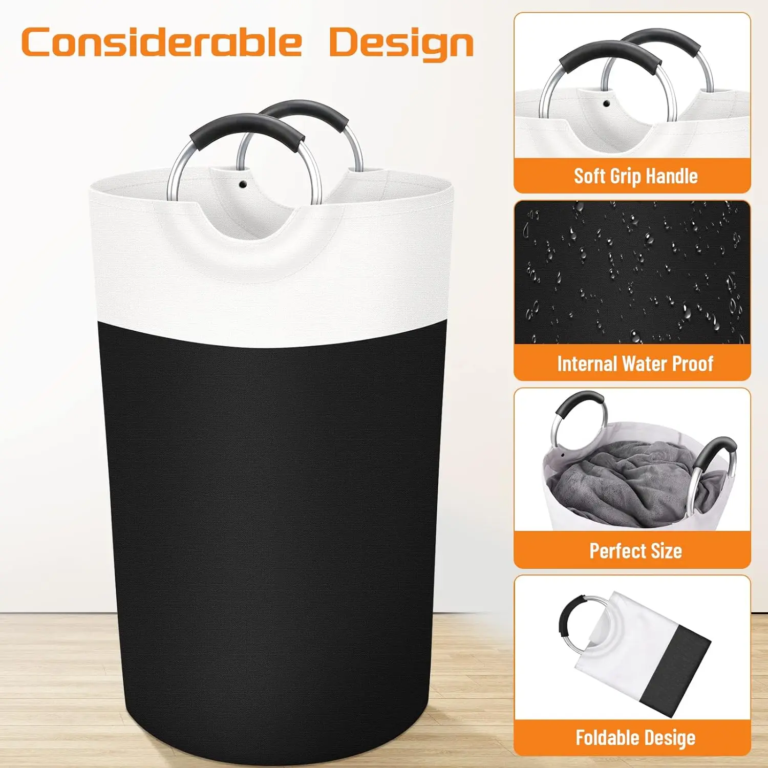 Large-Foldable-Laundry-Basket-Tarp-Clothing-Toy-Storage-Bag-Dirty ...
