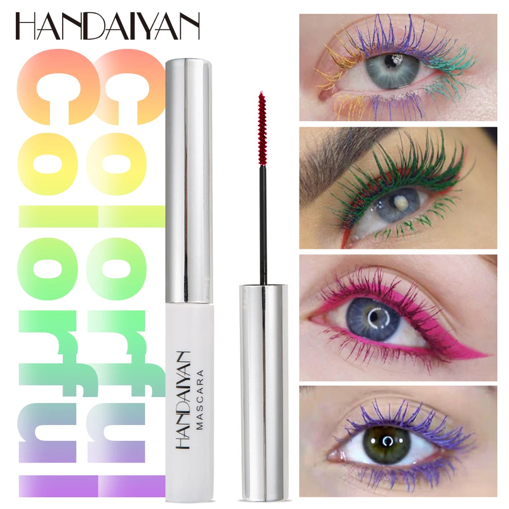 12 Color Mascara Waterproof Fast Dry Eyelashes Curls Extension Festival ...