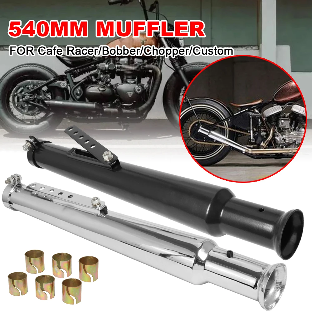 Motorcycle-Muffler-Pipe-Universal-540mm-Motorbike-Retro-Tail-Exhaust ...