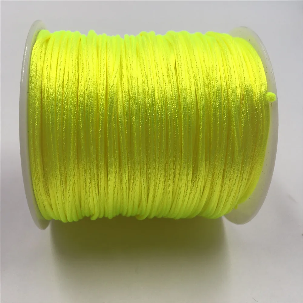 1MM-50meters-Neon-Yellow-Macrame-Cord-Strong-Braided-Silk-Satin-Nylon ...
