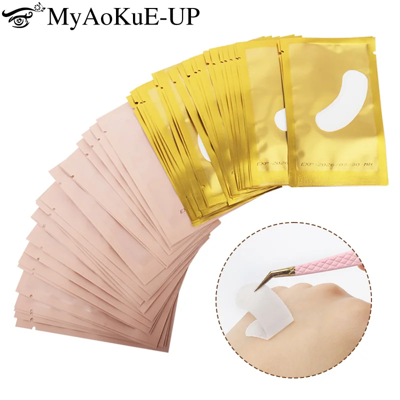 50 Pairs Hydrogel Eye Patches Gel Eyelash Stickers Mini Paper Lash Pad ...