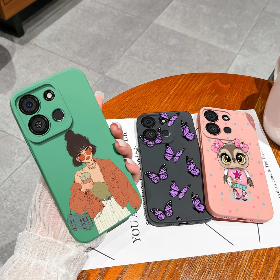 For-Itel-A05S-Phone-Case-Fashion-Sweetgirl-Smooth-Liquid-Silicone-Soft ...