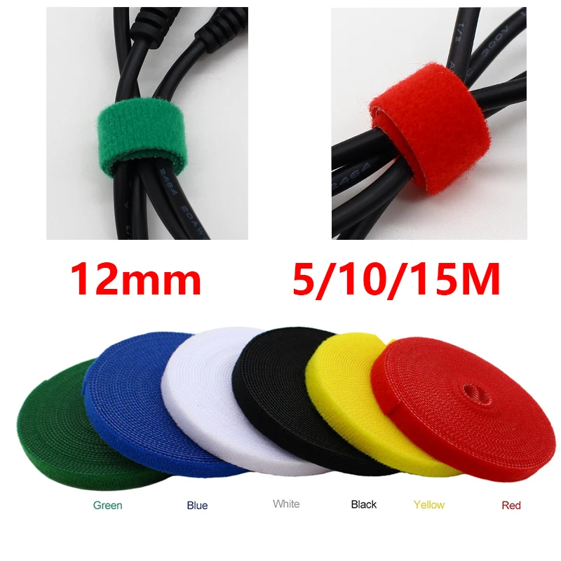 5M-Roll-12mm-Width-Cable-Organizer-USB-Cable-Winder-Management-nylon ...