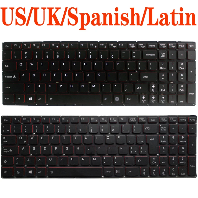 US-UK-Spanish-SP-Laptop-Keyboard-FOR-Lenovo-Ideapad-Y50-Y50-70-Y50-70A ...