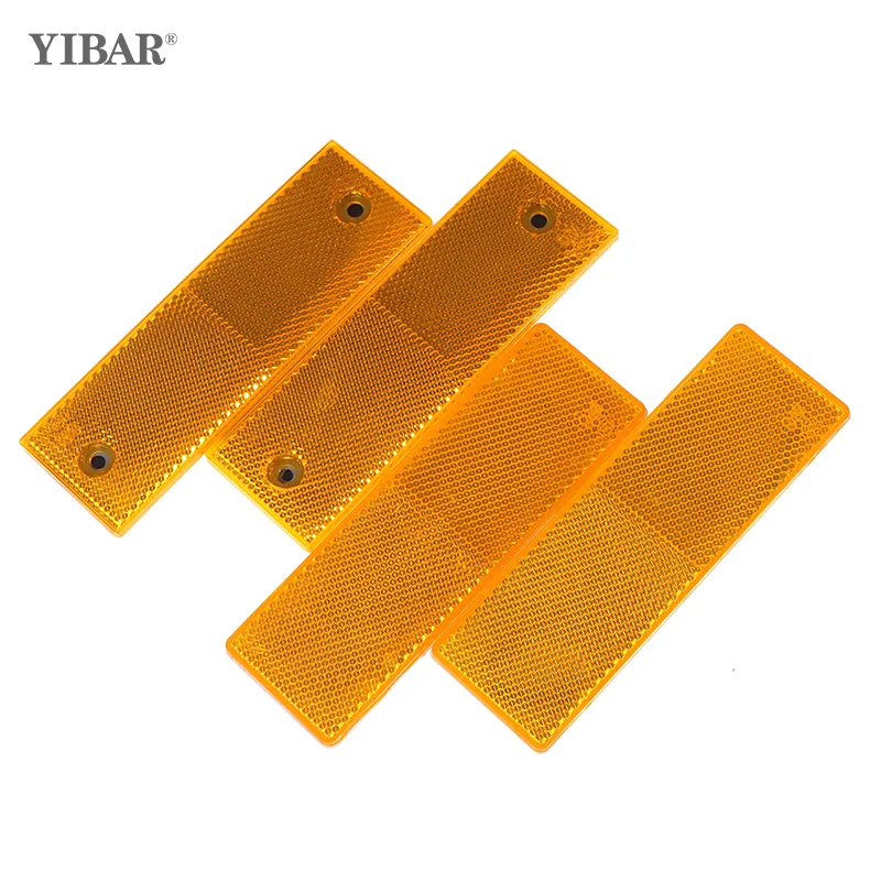 2-PCS-Red-White-Orange-Truck-Motorcycle-Adhesive-Rectangle-Plastic ...