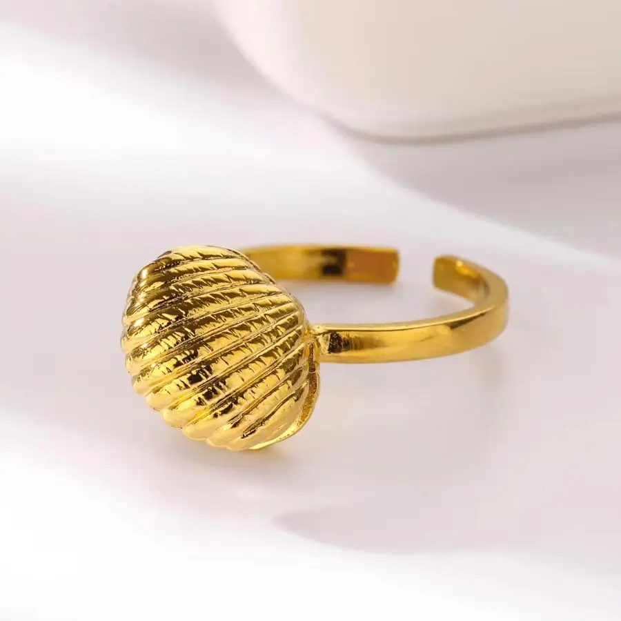 Cute-Open-Shell-Rings-for-Women-Gold-Color-SeaShell-Adjustable-Ring ...