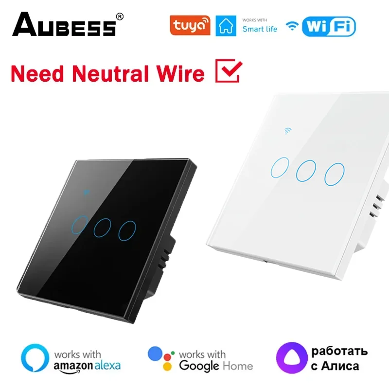 Aubess-WiFi-Smart-Switch-1-2-3-4-Gang-EU-Light-Switch-Need-Neutral-Wire ...