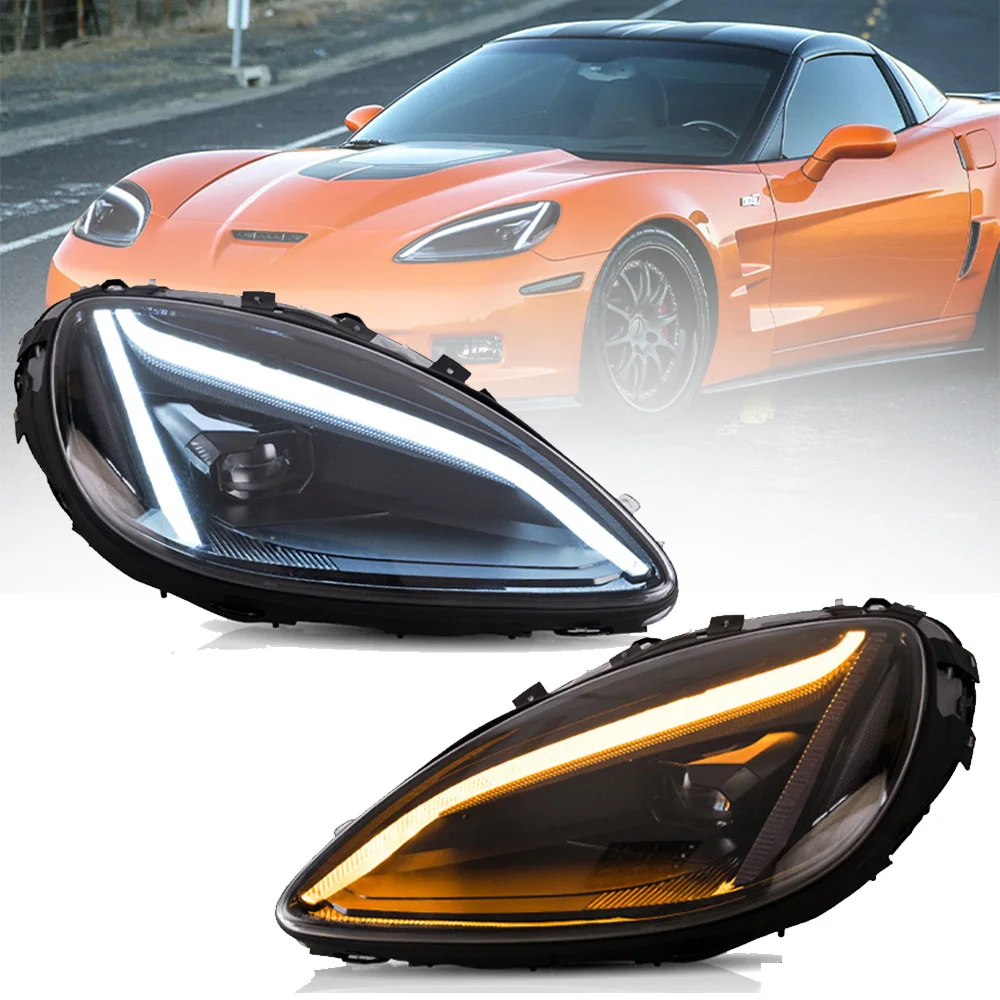 Headlight-Assembly-For-Chevrolet-Corvette-C6-05-13-LED-DRL-Daytime ...