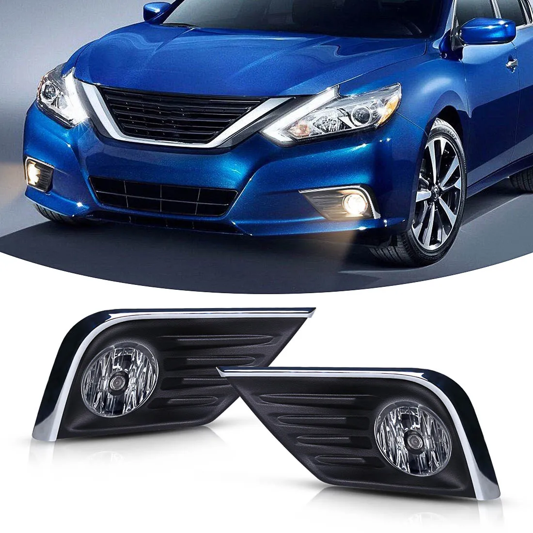 Fog Light For Nissan Altima 2016 2017 2018 Fog Light Frame Fog Lights ...