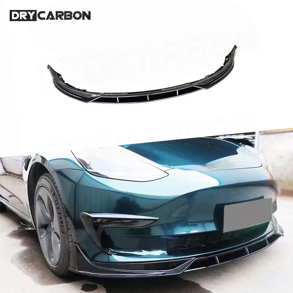 Carbon Fiber Look Front Bumper Lip Body Kit Gloss Black Front Bumper ...