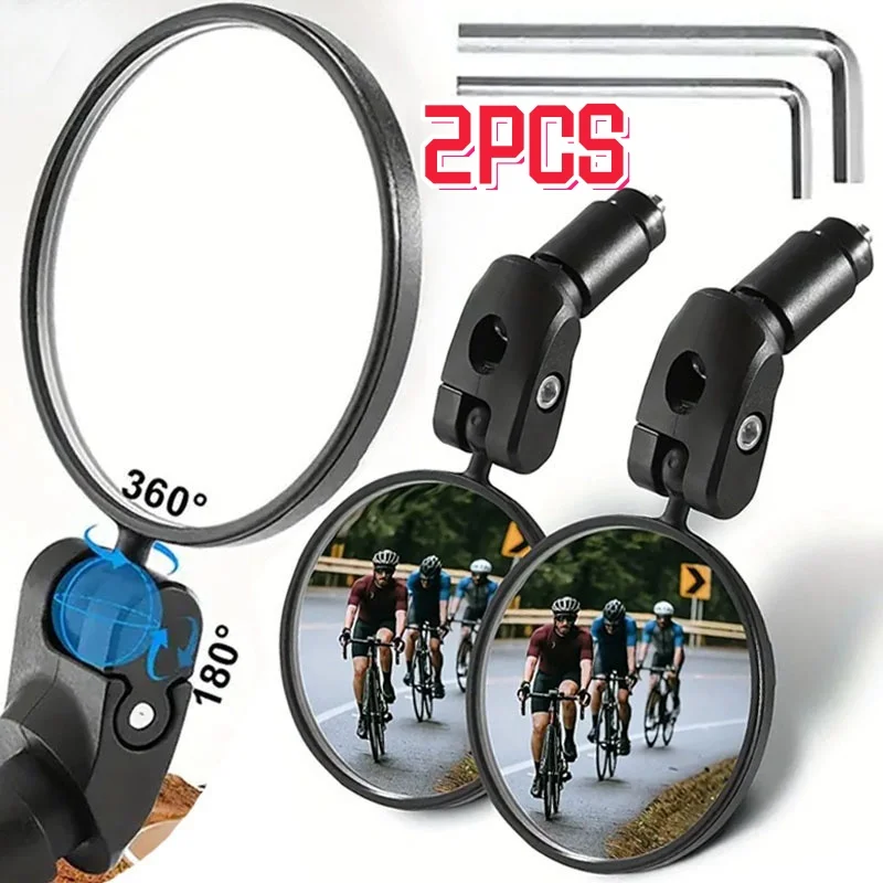1-2PCS-Universal-Bicycle-Rearview-Mirror-Adjustable-Rotate-Wide-Angle ...