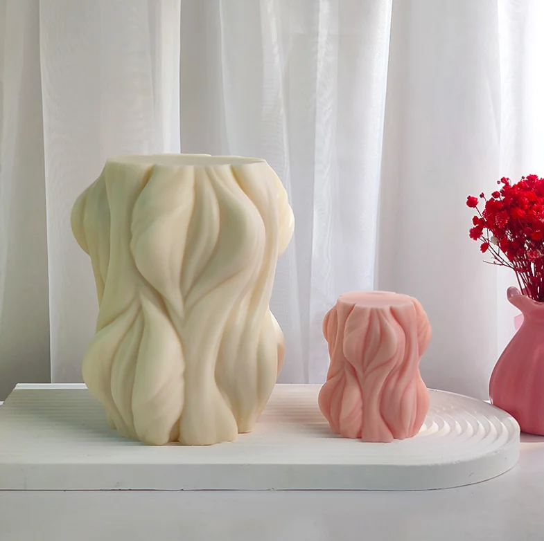 SZ570-Geometry-Wave-Column-Candle-Soap-Silicone-Mold-DIY-Wavy-Cylinder ...
