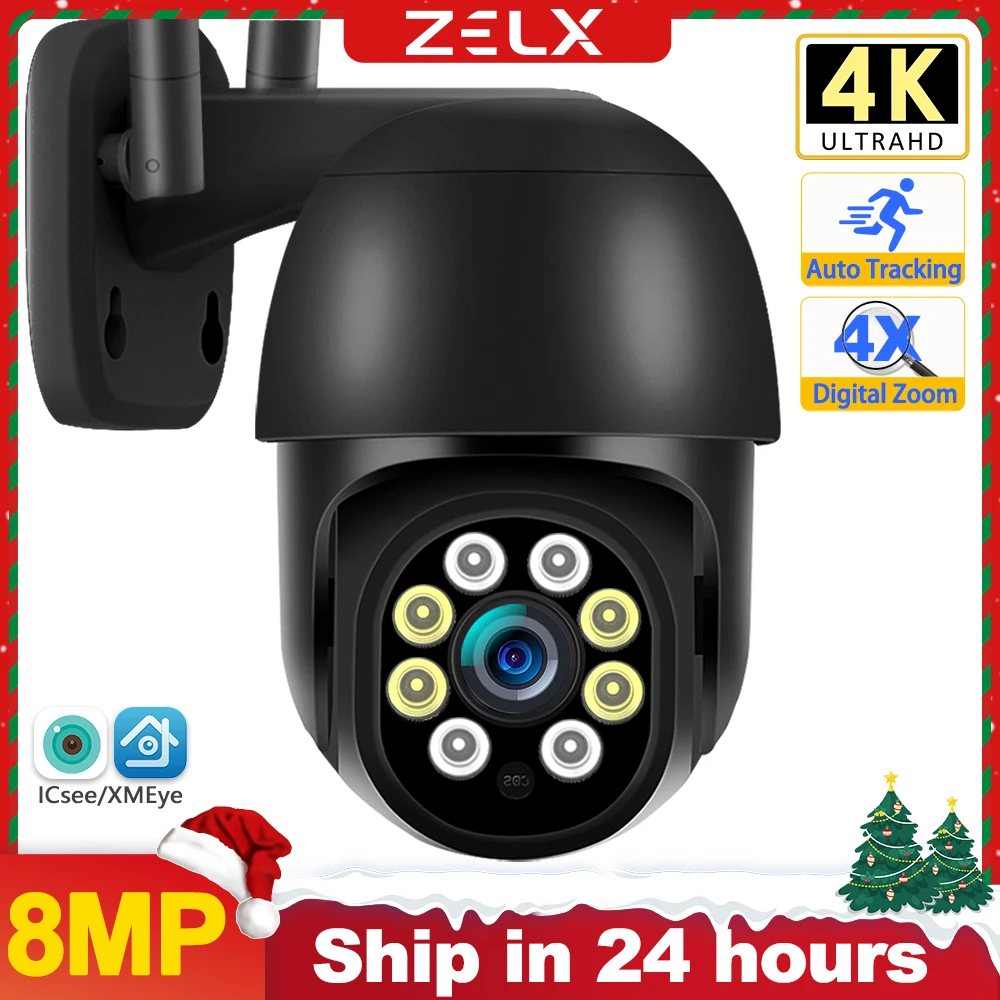 4K 8MP WiFi 카메라 야외 1080P 보안 카메라 Ai 추적, 5MP HD 비디오 감시 CCTV PTZ Dome H ...