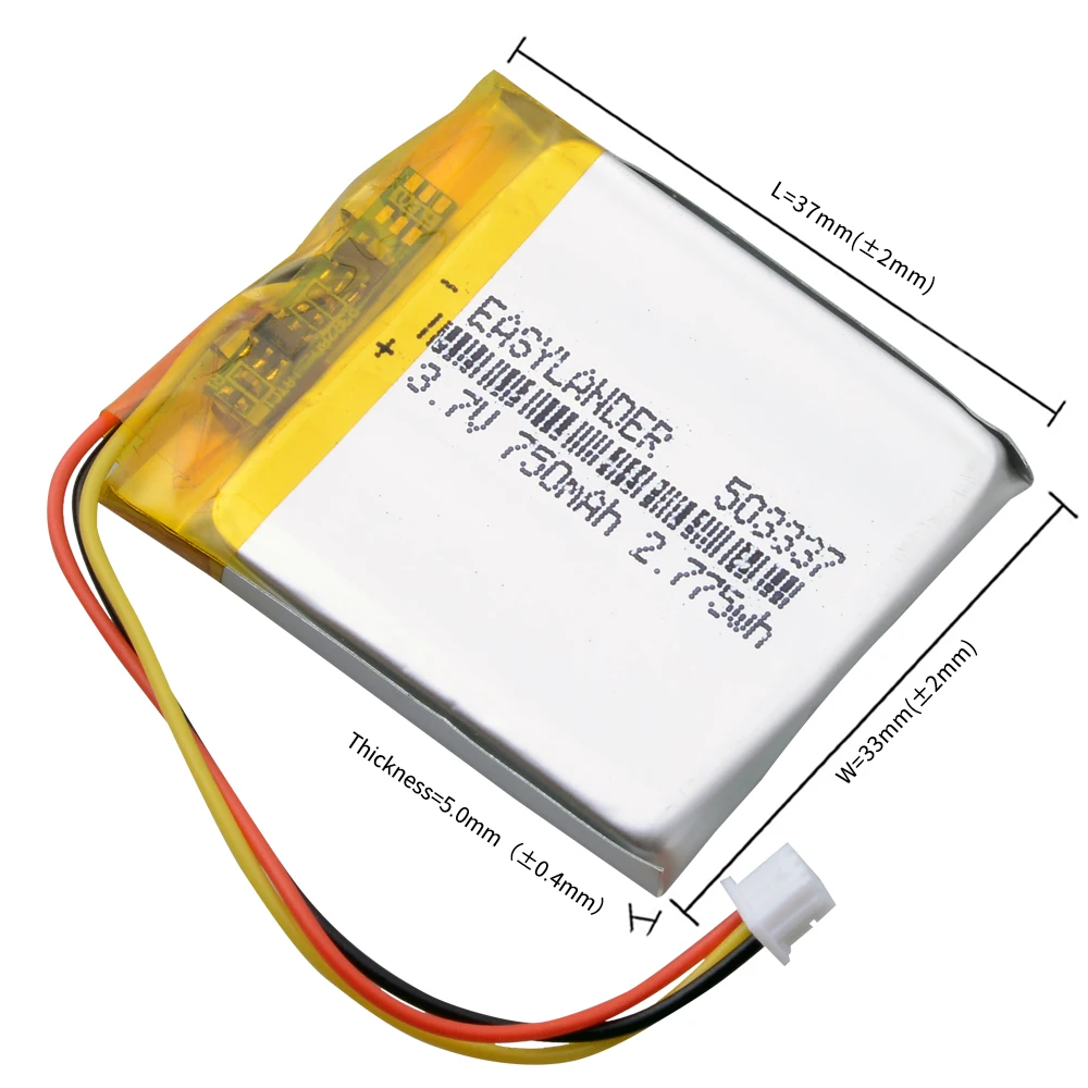 3-7V-750mAh-503337-Polymer-lithium-Battery-For-Baby-Monitor-Smart-Watch ...