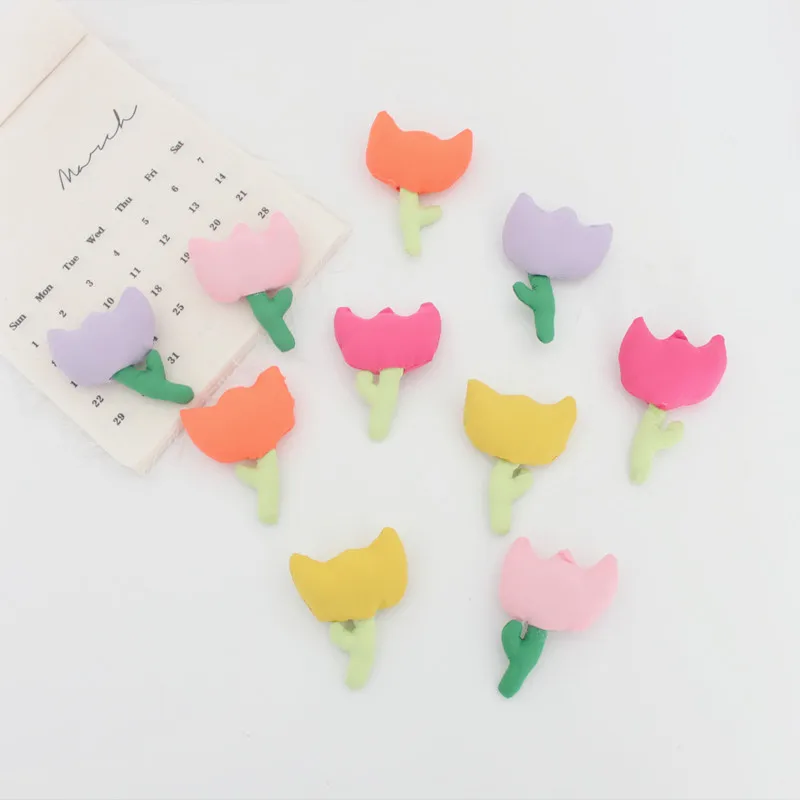 5PCS-Lot-Cartoon-Plush-Tulip-Flower-Brooch-Patches-Applique-Crafts-For ...