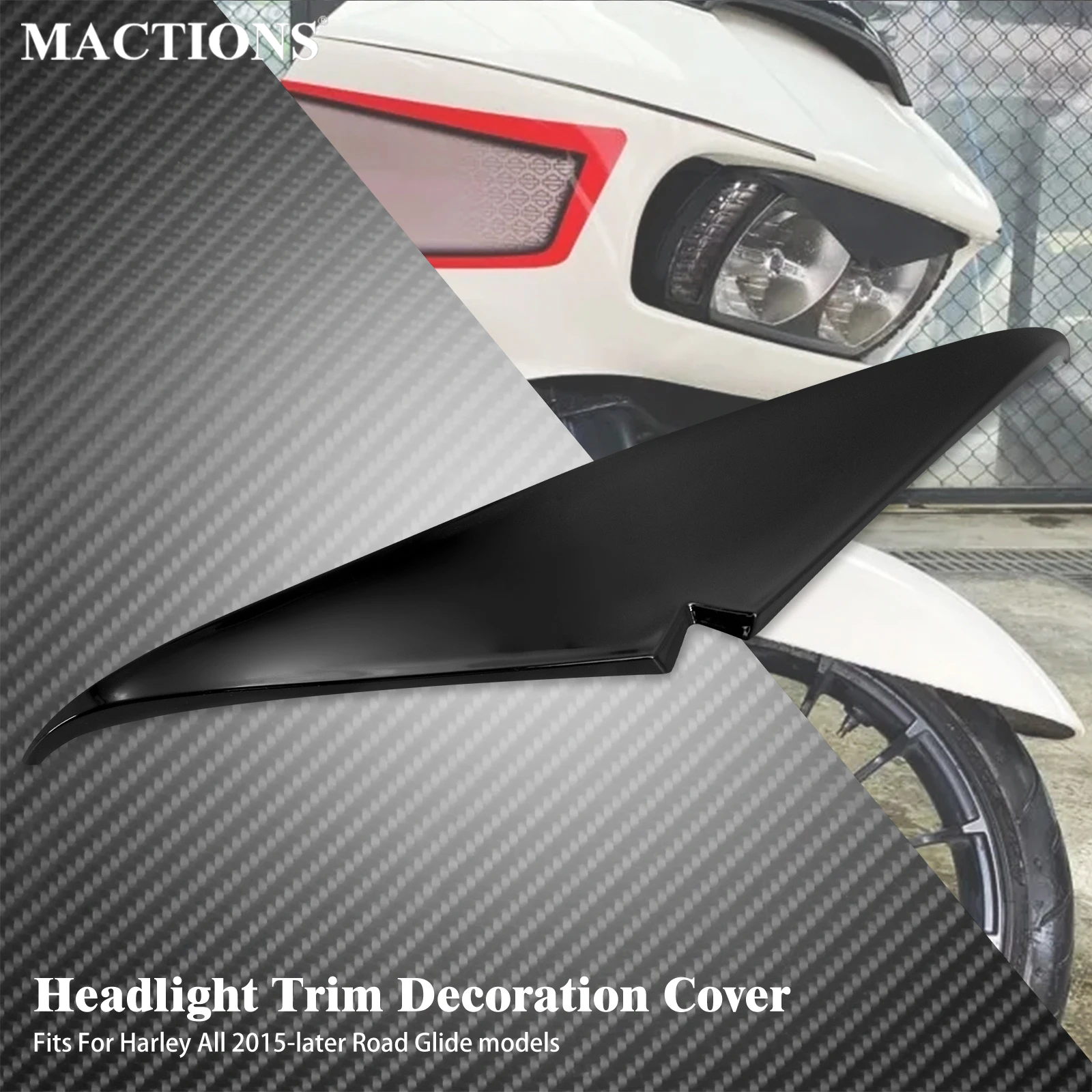 Motorcycle-Headlight-Trim-Decoration-Cover-For-Harley-Touring-Road ...