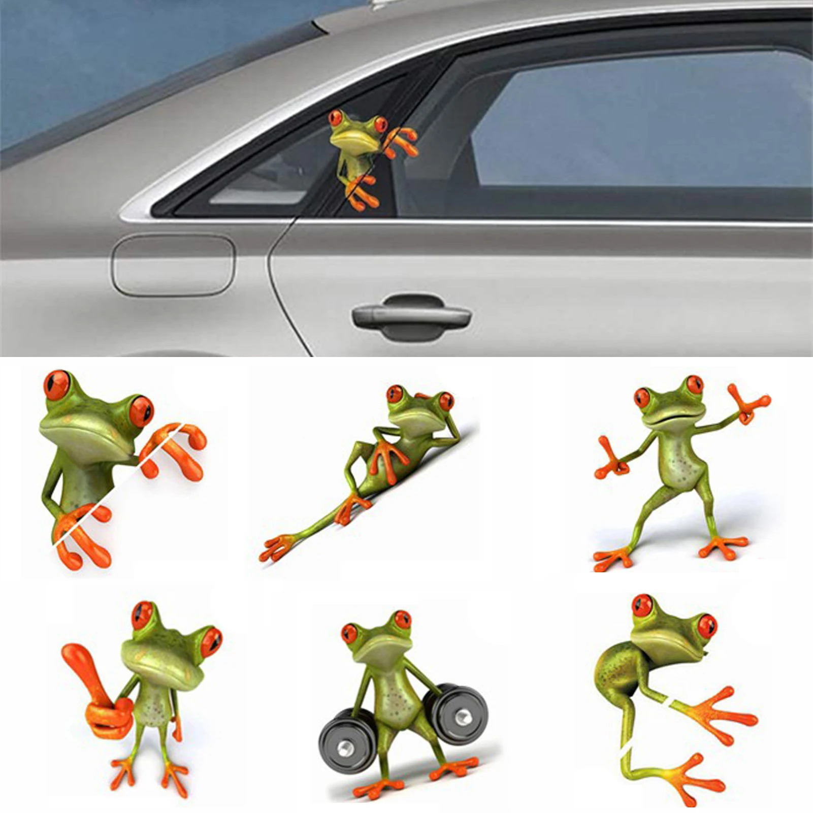 Car Sticker Funny Frogs Sticker 3d Animal Sticker Car Window Vinyl ...