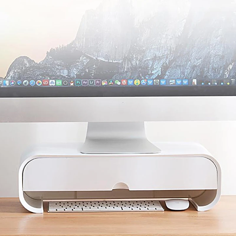 ABS-Computer-Monitor-Holder-Laptop-Stand-Desk-Organizer-Drawer-Monitor ...