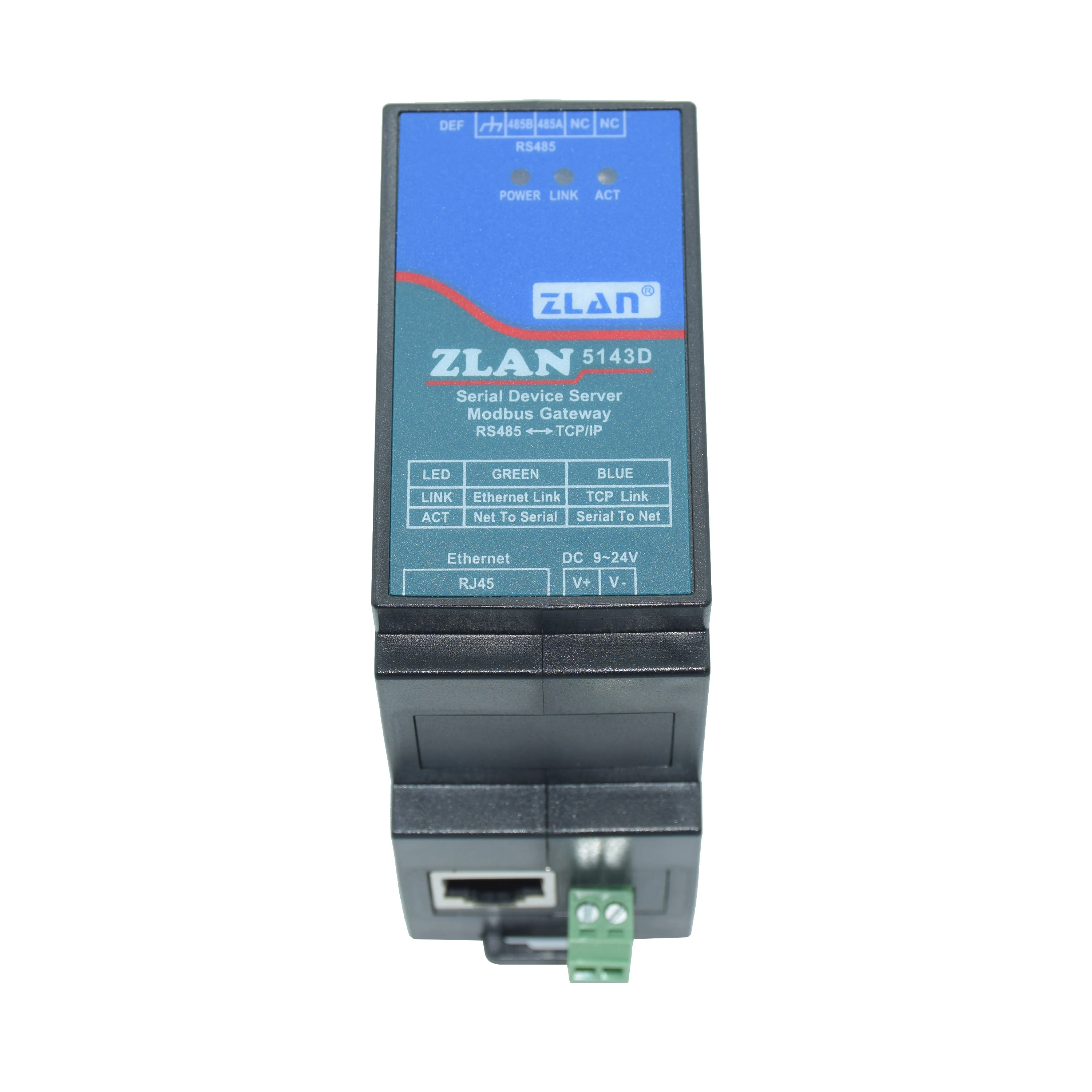 ZLAN5143D-DIN-Rail-RS485-To-Ethernet-RJ45-Converter-Server-Device ...