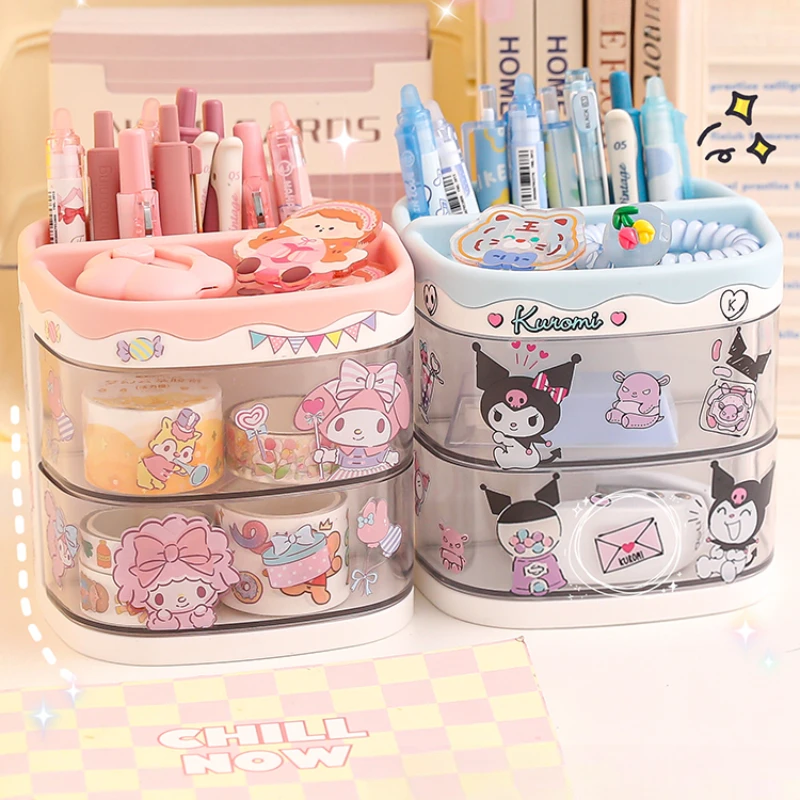 Miniso-Sanrio-Pen-Holder-Stand-Storage-Box-Organizer-Kuromi-Cinnamoroll ...