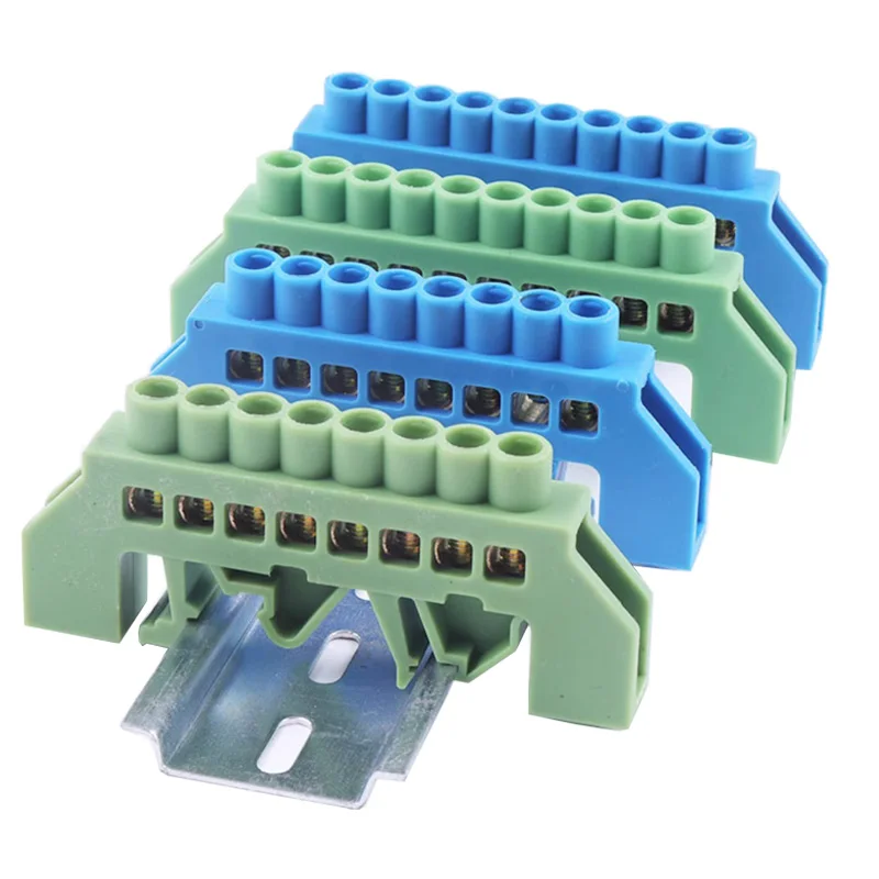 Zero line grounding bar 6 X9 bridge type guide rail distribution box ...