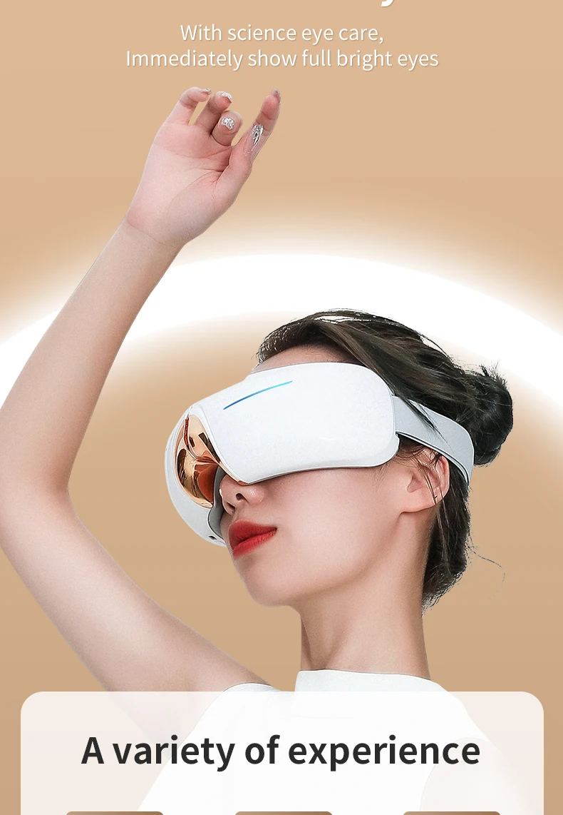 White - Masseur oculaire à infrarouge avec chaleur et Compression'air ...