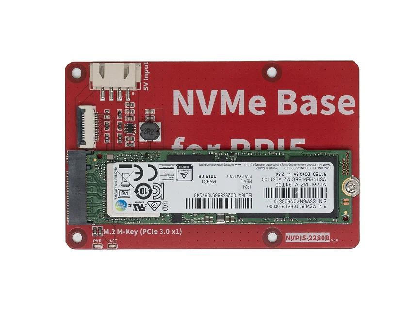 NVPI5-2280B NVMe Development Board SSD HAT PCB M.2 M-Key 2230, 2242 ...