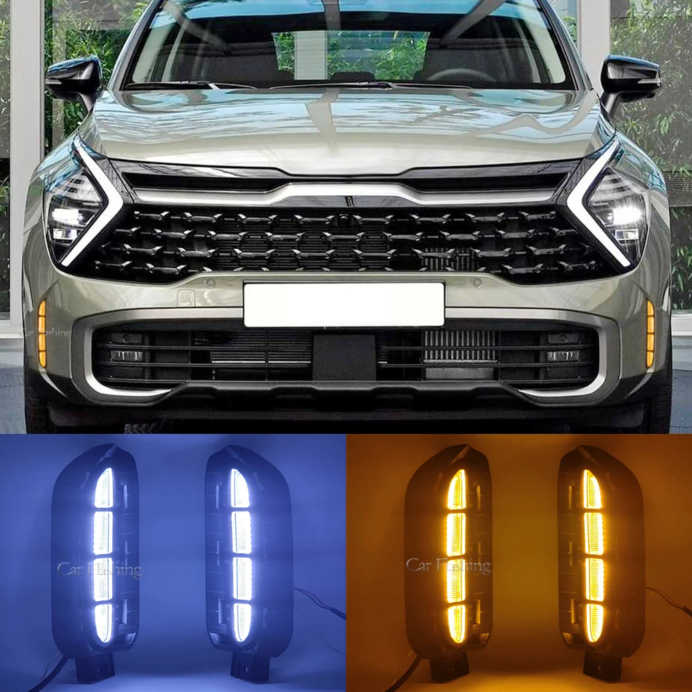 Car-LED-DRL-Front-Bumper-Fog-Lamp-For-Kia-Sportage-2023-Daytime-Running ...