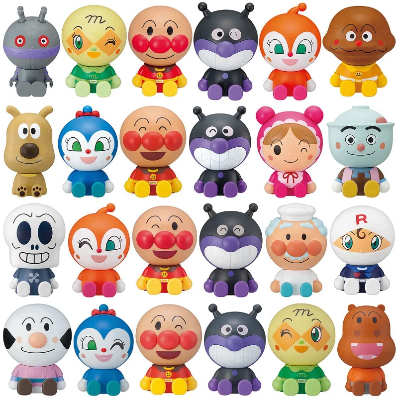Bandai Gashapon Toy Bighead Assembled Anpanman 3 Bacterimen 4 Red And ...