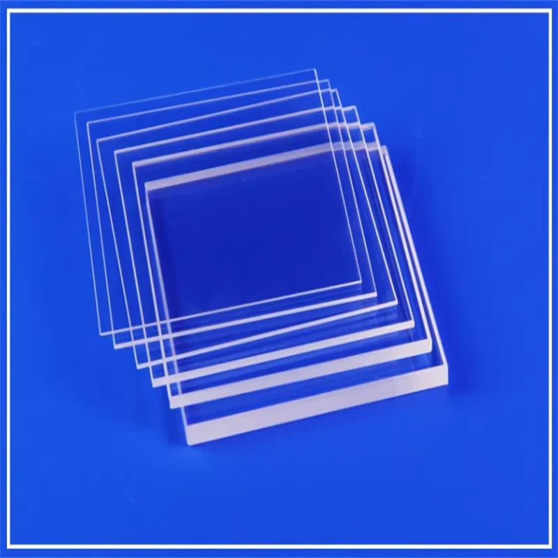 100*100*0.5mm 5pcs Purity clear quartz glass plate transparent quartz ...