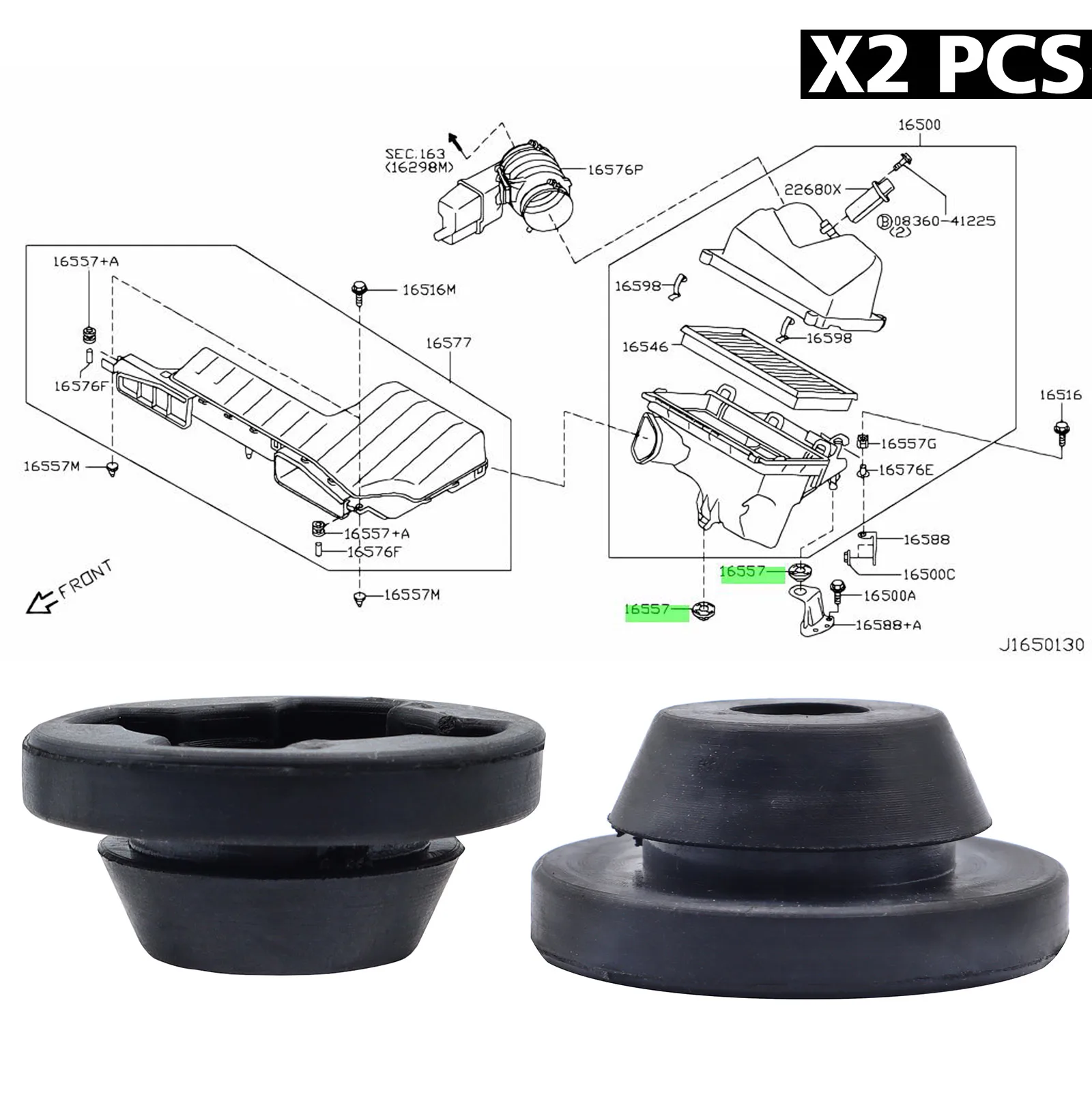 2x-Mount-Rubber-Bushing-For-Nissan-XTrail-Qashqai-Rogue-Sport-T30-T31 ...