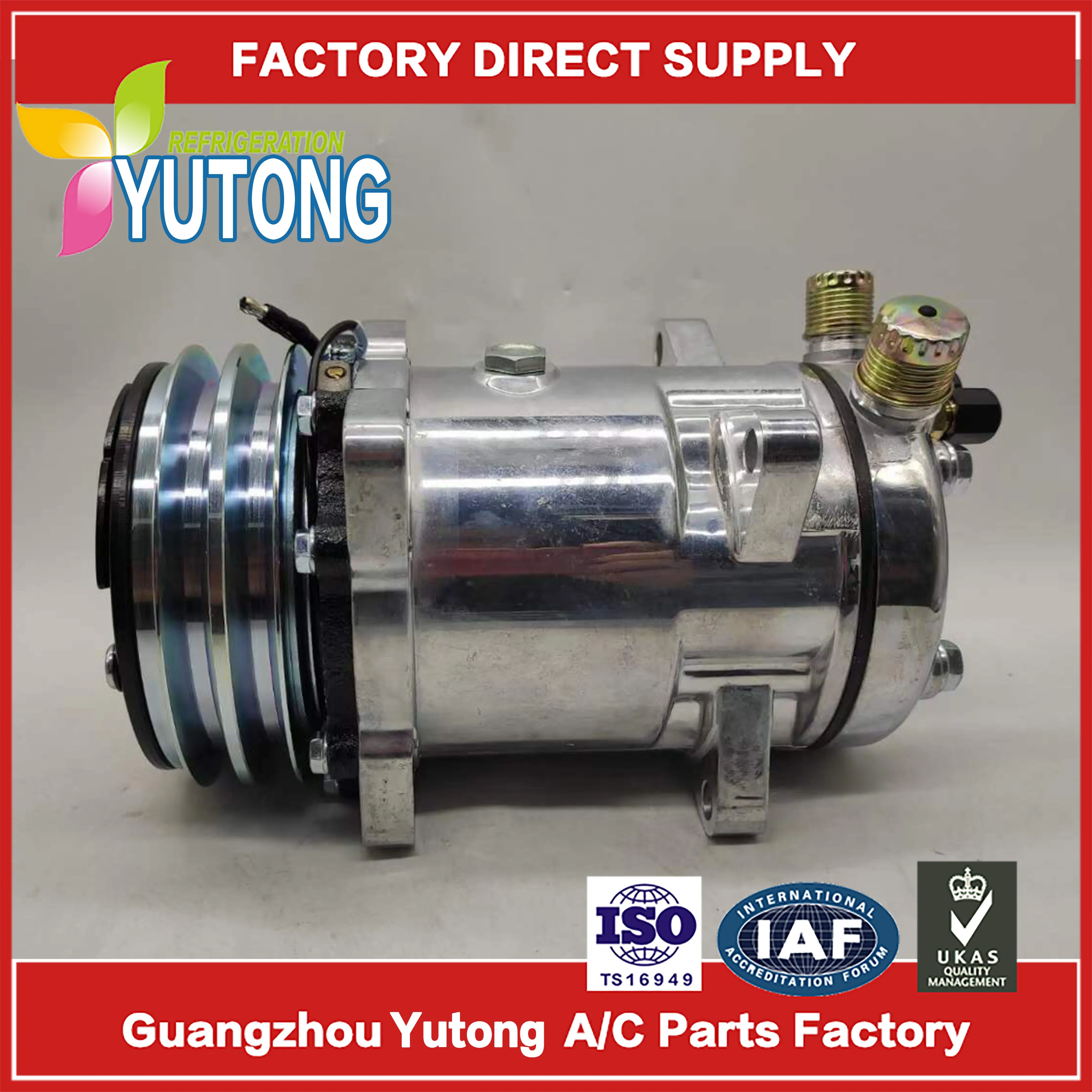 Sanden-SD510-Compressor-12V-24V-2-Groove-V-Belt-Pulley-Tractor ...