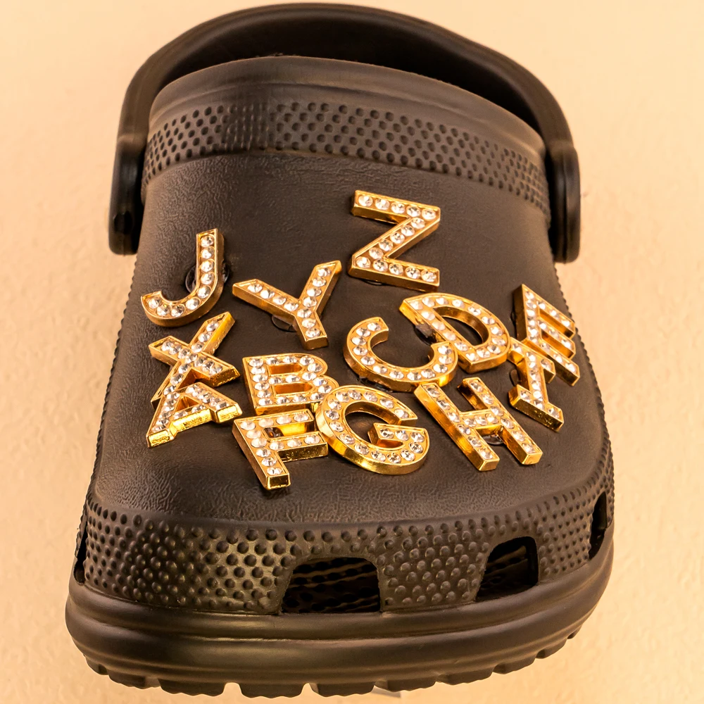 1pcs Letters Luxury Shoe Charms Alphabet Shoe Decorations Pins for ...